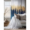 Abstract Color Block Sheer Curtains 72 Inch Long 1 Panel Blue Block ...