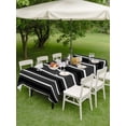Black White Stripes Rectangle Outdoor Tablecloth with Umbrella Hole ...
