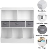 UTEX Kids Toy Box and Bookshelf Combo, Wooden Children's Playroom ...