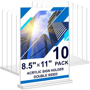 6Pack 11 x 8.5 Acrylic Sign Holder with Gold Frames and Vertical Stand ...
