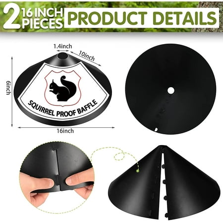 2 Pieces Wrap Around Squirrel Baffle PVC Squirrel Proof Baffle Protects ...