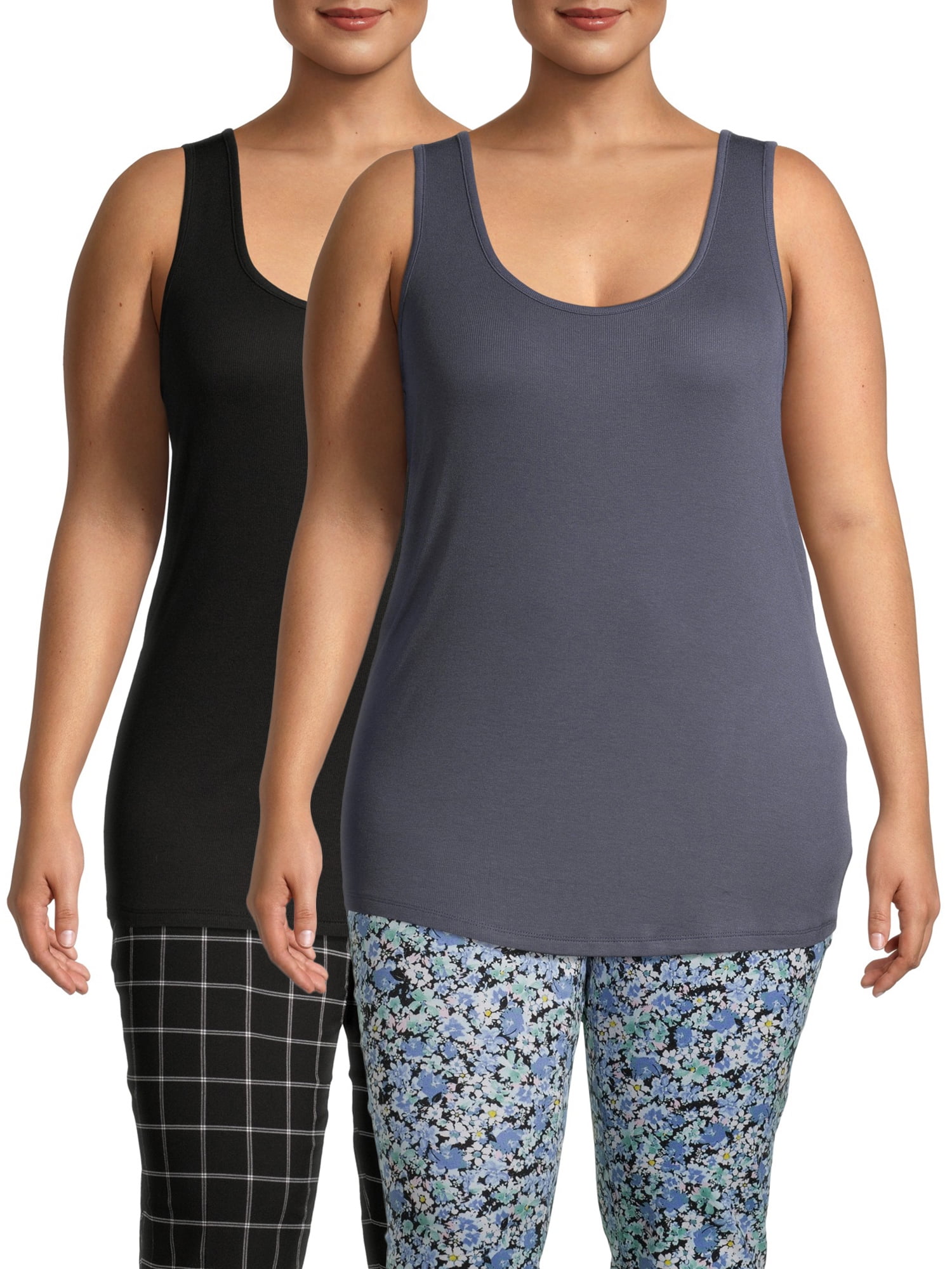 Terra & Sky Women's Plus Size Everyday Essential Layering Tank Top, 2 ...