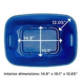 HOMZ 10 Gallon Heavy Duty Plastic Storage Container, Capri Blue (4 Pack ...