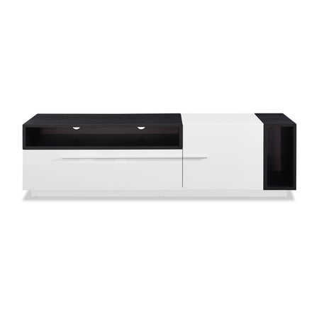 Whiteline Modern Living White Esther Contemporary Oak Veneer ...