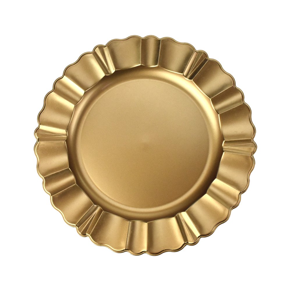 Scalloped Edge Matte Charger Plate, Gold, 12-1/2-Inch - Walmart.com ...