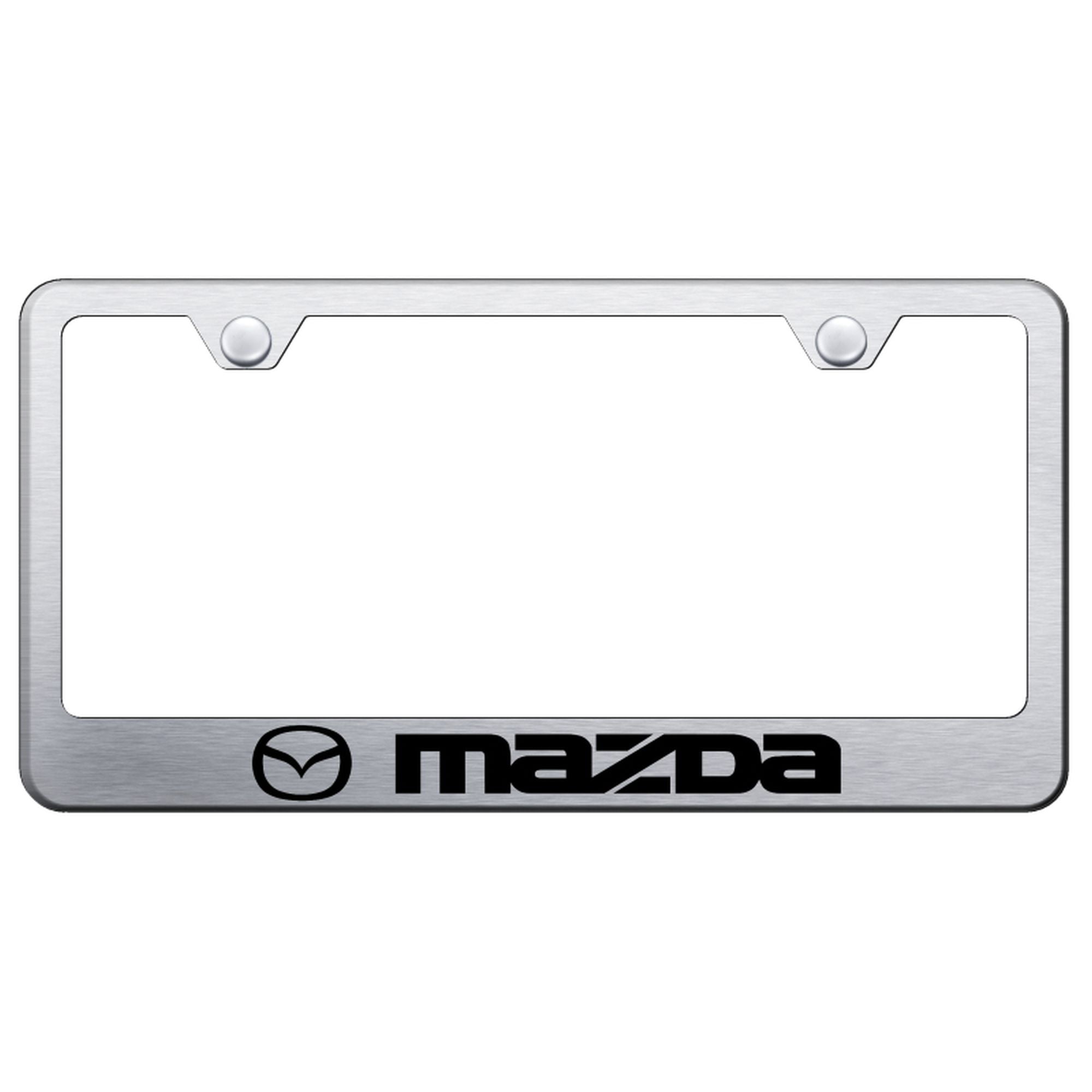 Mazda Laser Etched Logo Stainless Steel License Plate Frame (Brushed ...