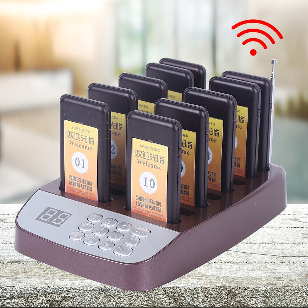 Miumaeov Wireless Restaurant Pager System 110V Long Working Distance ...