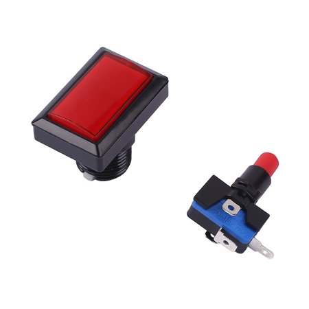 LED Light Illuminated Arcade Video Game Rectangle Push Button Micro ...