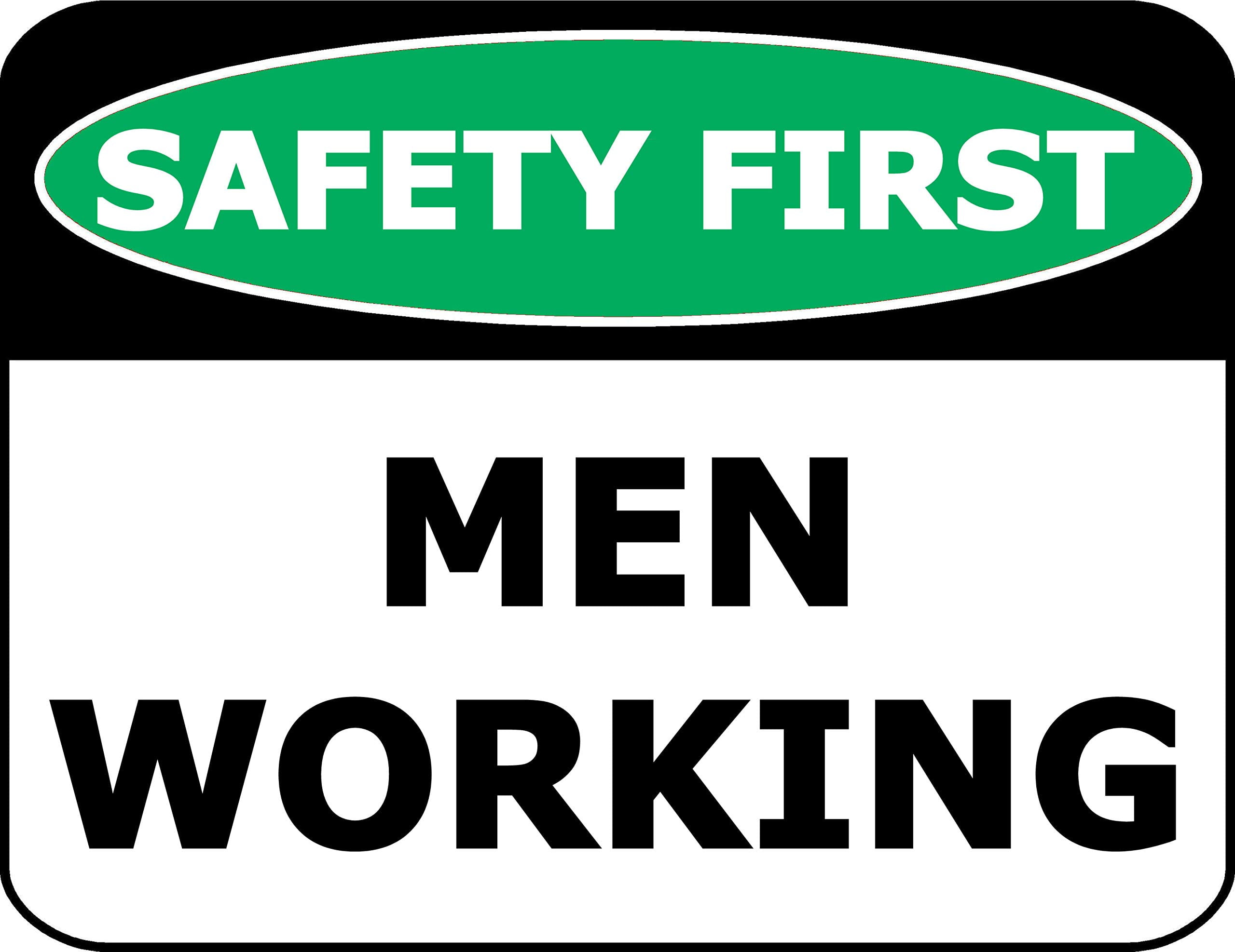 PCSCP Safety First Men Working 11.5 inch by 9 inch Laminated OSHA ...