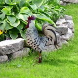 Chicken Decor, Outdoor Rooster Decor Solar Lights, Metal Rooster Garden ...