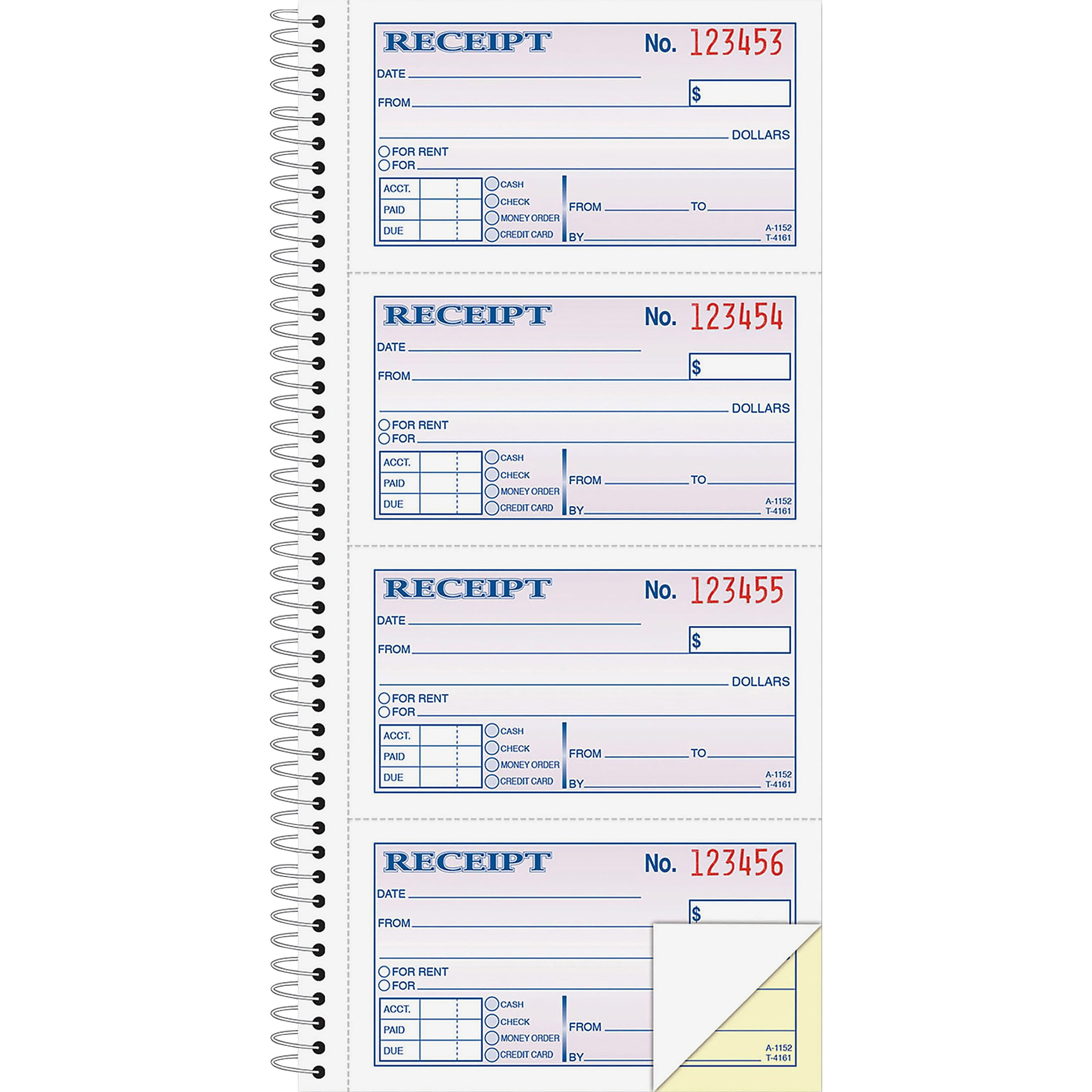 Spiral 2 part Money Rent Receipt Book Walmart spiral-2-part-money-rent-receipt-book-walmart