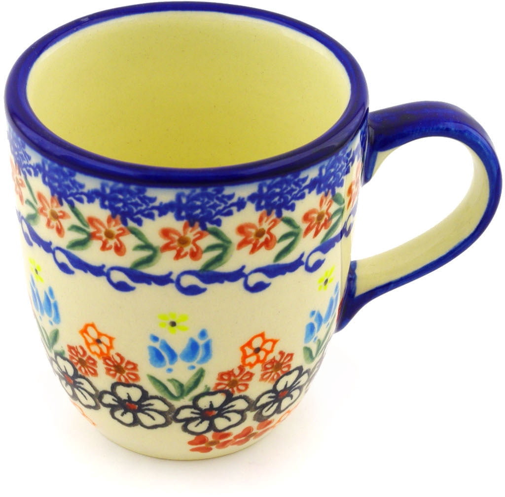 Polish Pottery 10 oz Mug (Fanciful Ladybug Theme) Signature UNIKAT Hand ...