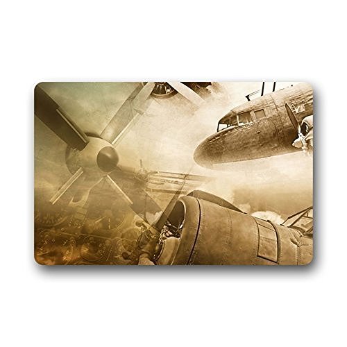 WinHome Vintage Airplane Doormat Floor Mats Rugs Outdoors/Indoor ...