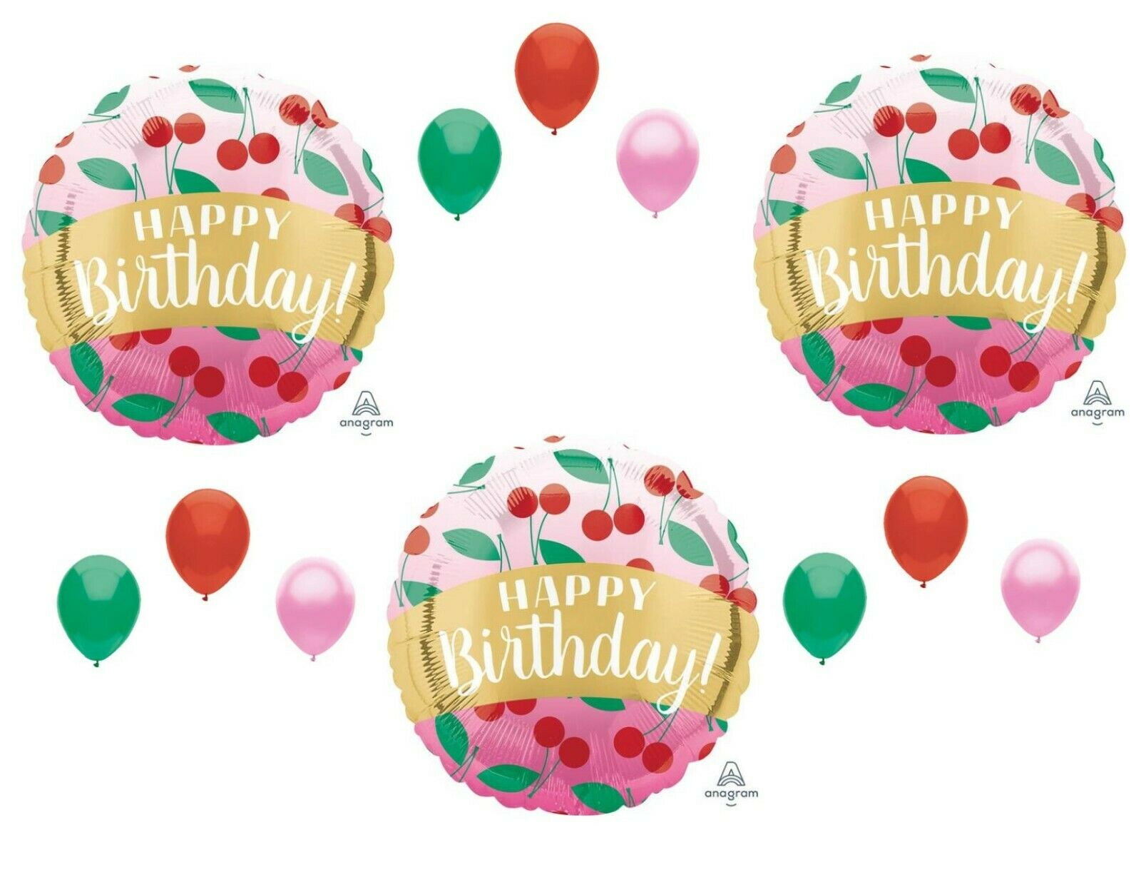 Cherries Cherry Pie Happy Birthday party Balloons Decorations Fruit ...