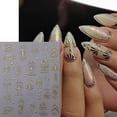 2 Pieces Bohemian Style Nail Art Stickers - Gold & Silver Star Moon ...