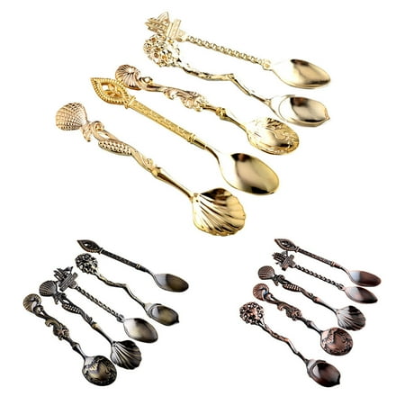 Amdohai 5Pcs/Set Vintage Marine Style Spoons Tea Coffee Antique Cutlery ...