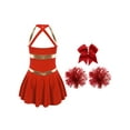 inlzdz Cheer Leader Uniform for Girls Shiny Cheerleading Dance Dress ...