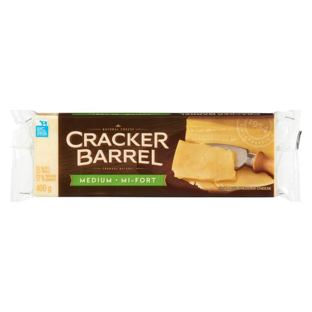 Cracker Barrel White Medium Cheddar Bar, 400g - Walmart.ca