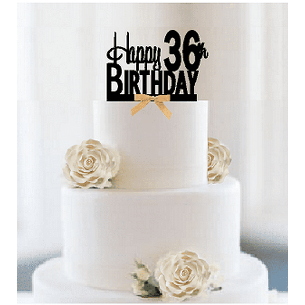Item#036CTGR - Happy 36th Birthday Elegant Cake Decoration Topper with ...