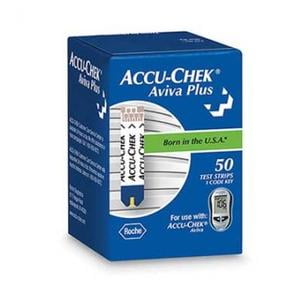 Accu-Chek Aviva Plus Blood Glucose Test Strips - 50 Test Strips per Box ...