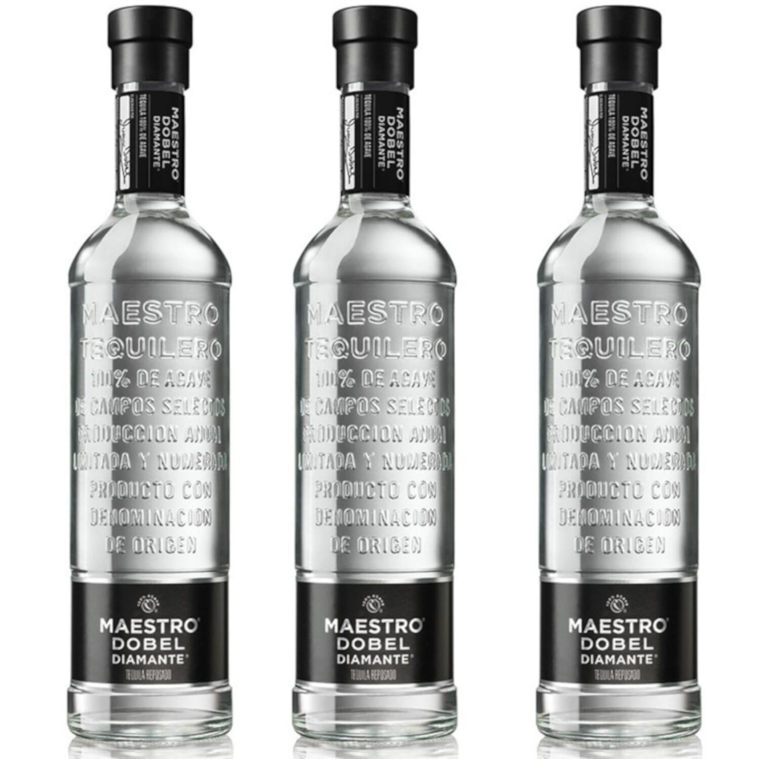 Paquete de 3 Tequila Maestro Dobel Diamante S/Estuche 700 ml | Walmart ...
