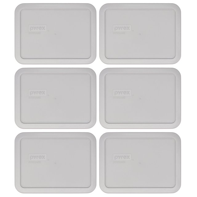 Pyrex 7210-PC Jet Gray Food Storage Rectangle Replacement Lid Cover (6 ...