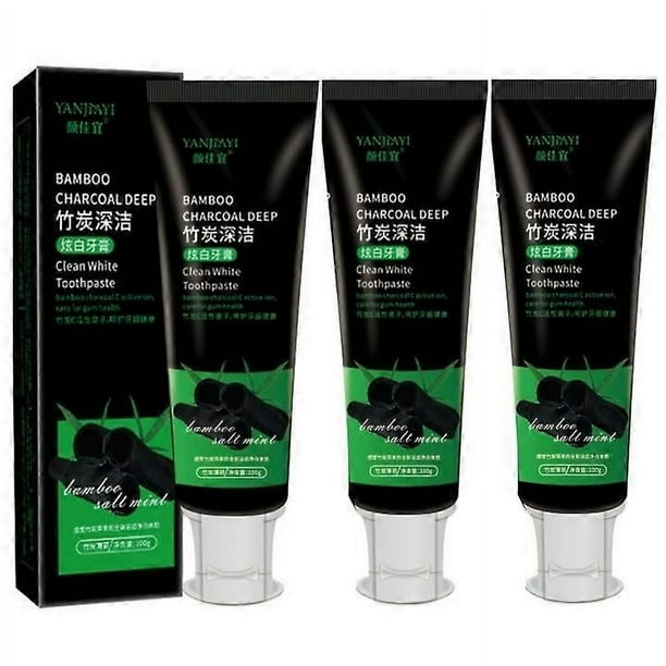 3pcs Bamboo Charcoal Toothpaste Naturally Whitening Toothpaste - 100g ...