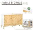 Sideboard Buffet Cabinet - 3 Door Coffee Bar Storage, Chevron Pattern ...