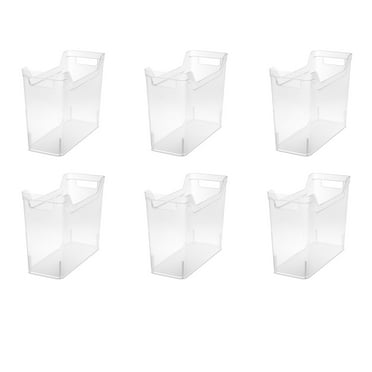 Sterilite Small Clear Plastic Narrow Storage Bin, Multipurpose ...