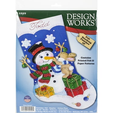 Design Works Felt Stocking Applique Kit 18" Long-Winter Friends ...