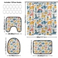 Dinosaur and Pineapples Pattern Shower Curtain Sets 4 Piece Waterproof ...