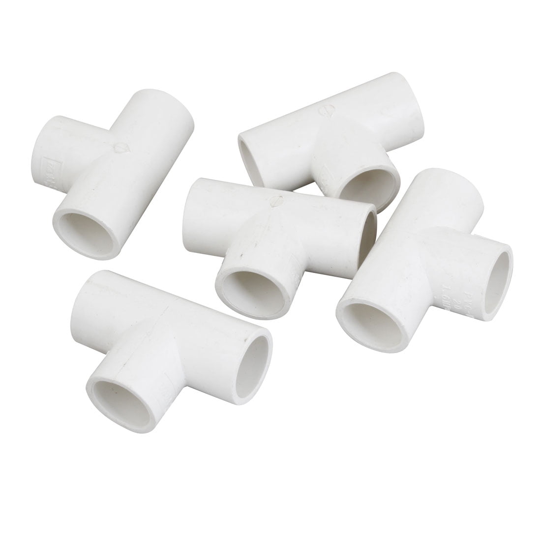 Unique Bargains 5 Pcs White PVC Three Way T Shaped Fitting Wire Pipe ...