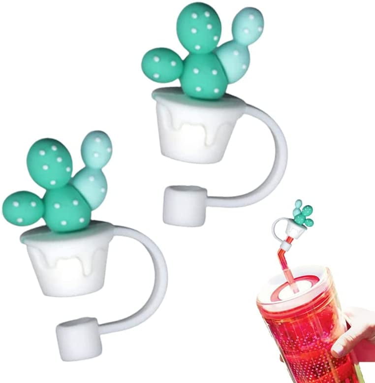 Straw Covers Cap Cute 2 Pcs Silicone Straw Tips Cover Reusable Drinking ...