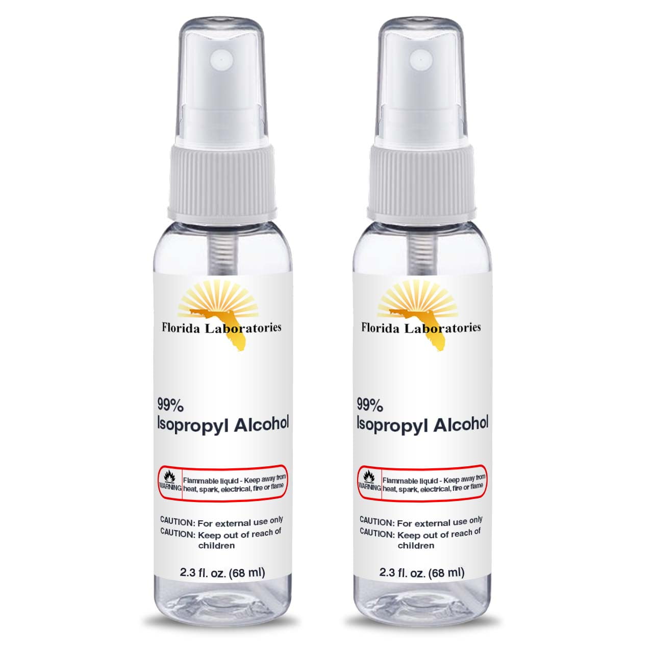 Florida Laboratories 99% Isopropyl Alcohol Spray, 2.3 fl oz, 2 Pack ...