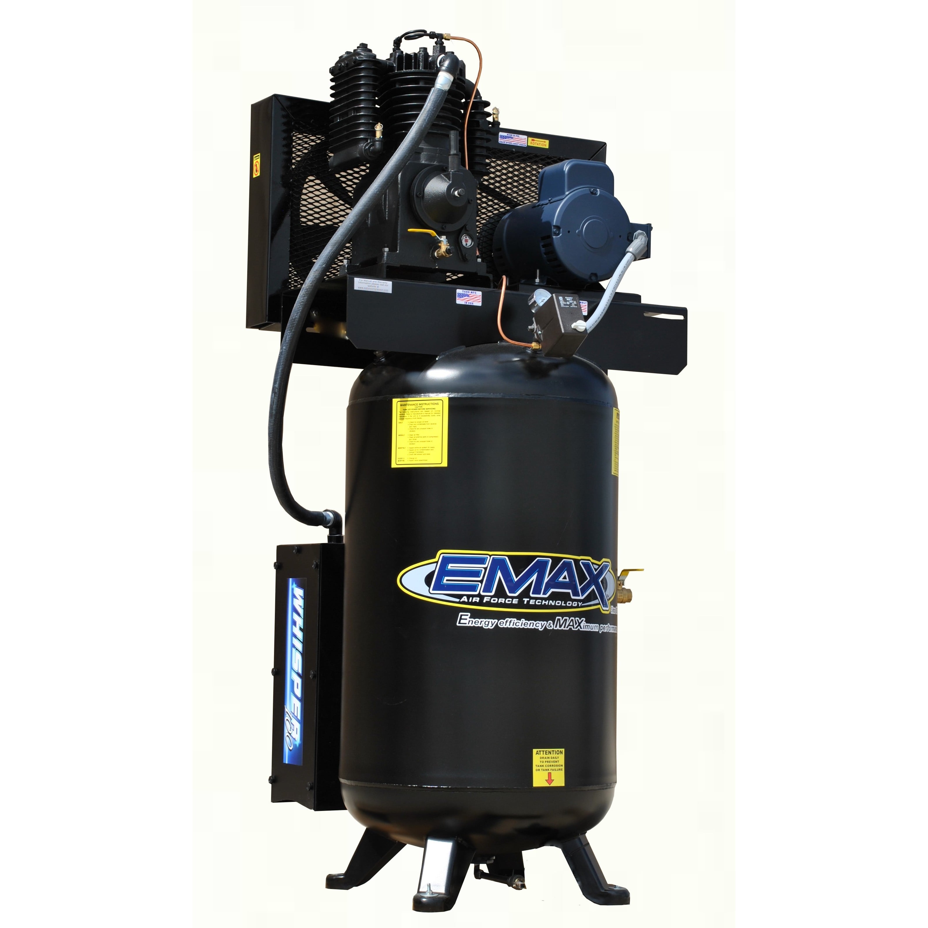 Emax Compressor EMAX Industrial Silent Air 10HP 1-phase 80 gallon ...