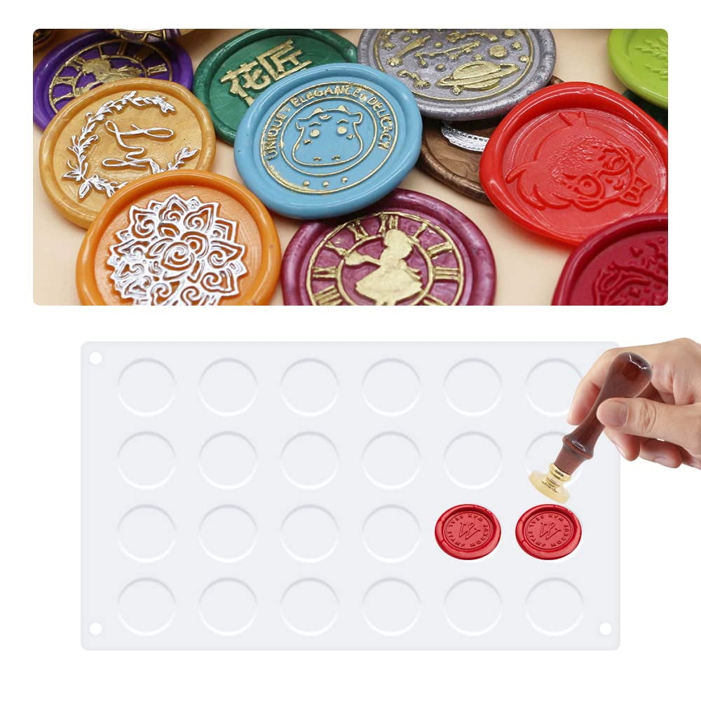Wax Seal Stamp Silicone Mat, 24-Cavity Wax Sealing Mat with 50PCS ...