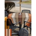 Brown Orange Striped Square Outdoor Tablecloth with Umbrella Hole ...