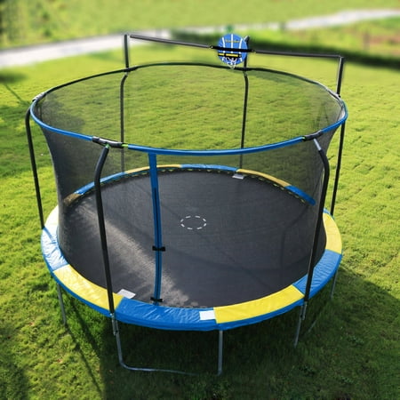 Bounce Pro 14' Trampoline, with Slama Jama, Blue/Yellow (Box 1 of 2 ...