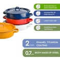 Novomoskovsjka Posuda Enamel Low Casserole Dish with Lid 6.7 Qt (6.3 L ...