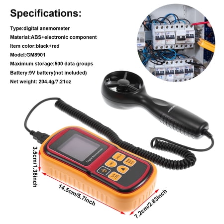 Multifunctional Anemometer Digital LCD Backlight Display Wind Speed ...