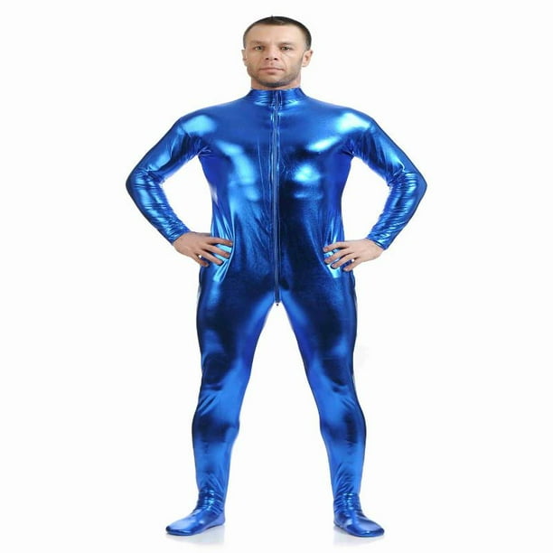 Traje de cuerpo completo de Spandex brillante Traje piel Zentai Unitard ...