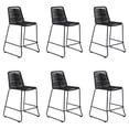 Shasta 30" Outdoor Metal and Black Rope Stackable Barstool - Set of 6 ...