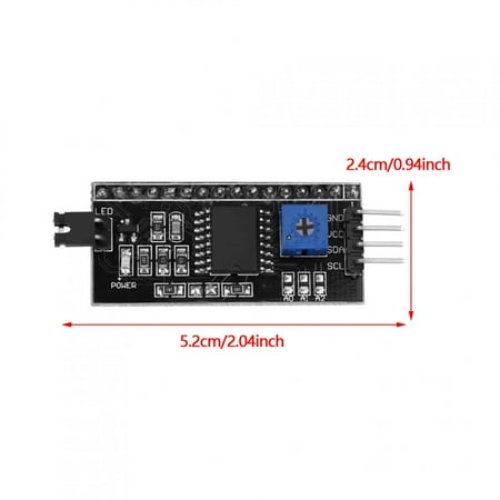 LCD1602 Adapter Module, 5V Contrast Ratio Adjustment Potentiometer I2C ...