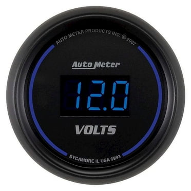 AutoMeter 6191 Cobalt Electric Voltmeter Gauge; 2-1/16 in.; Black Dial ...
