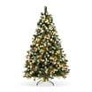 Uforic 6ft Pre-Lit Flocked Natural Drooping Pampas Christmas Tree with ...