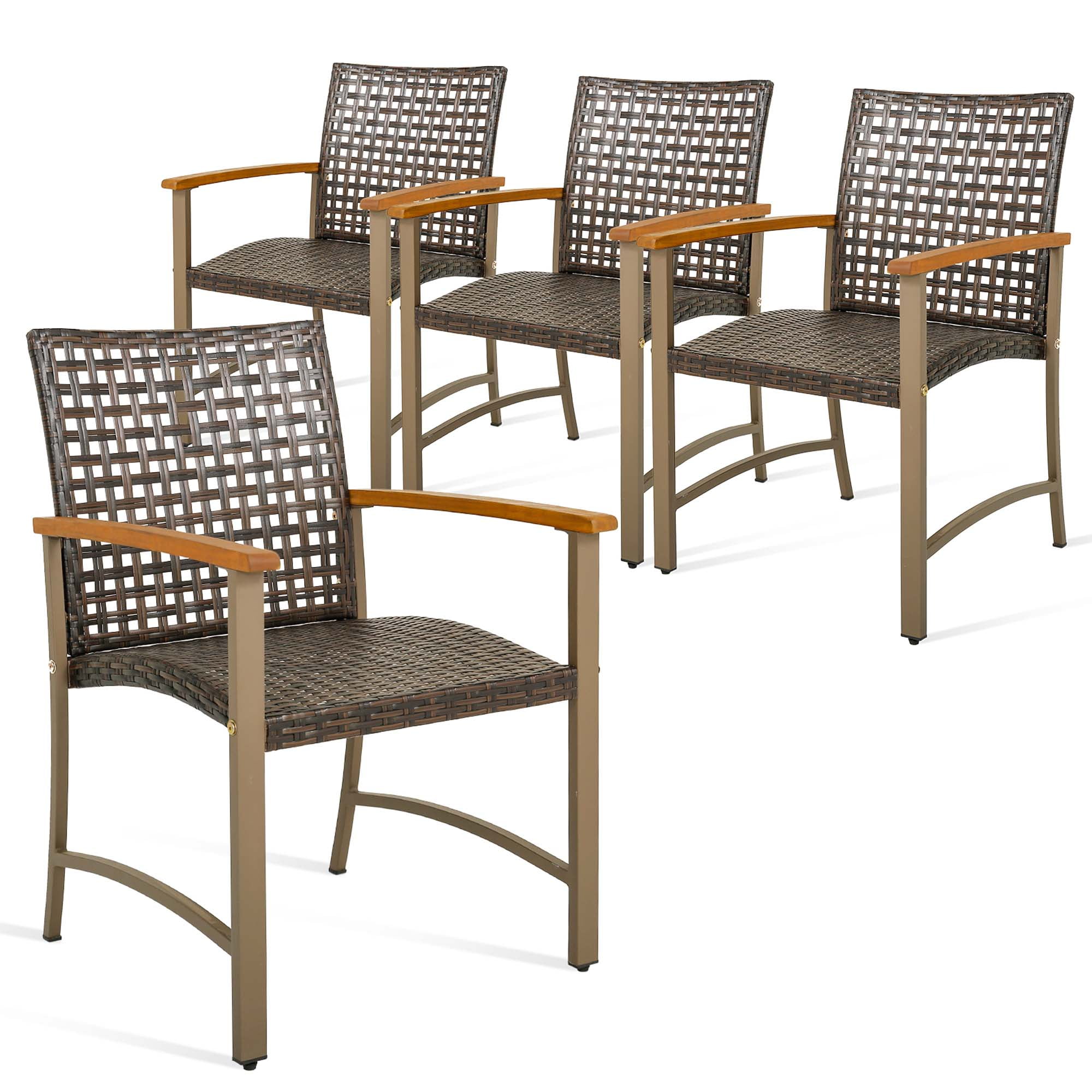 Click here for Costway Set Of 4 Patio Dining Chairs Outdoor Wicke... prices