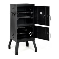 Outdoor Barbecue Grill, 2-Tier Charcoal Smoker with Temperature Gauge ...