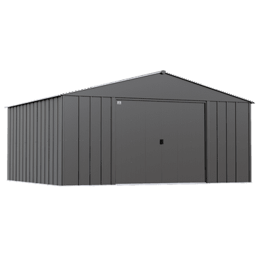 Duramax 55151 Metal Garage 12'x26' Metal Storage Shed Dark Gray with ...