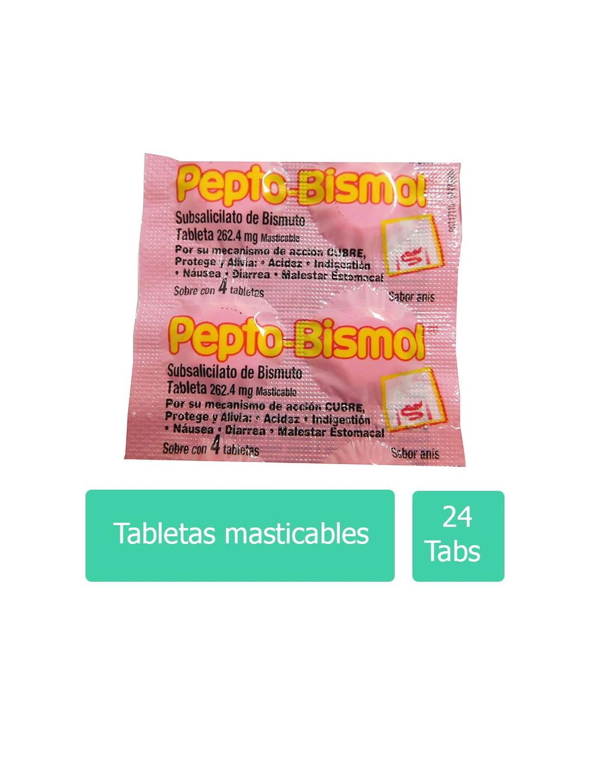 Pepto Bismol 262 mg Tira Con 24 Tabletas Masticables Sabor Anís ...