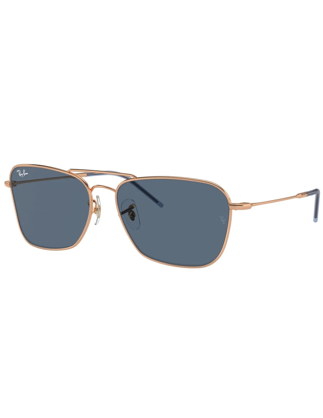 Lentes de sol RayBan RB0102s 9202/3A Caravan Reverse Blue Rose Gold ...